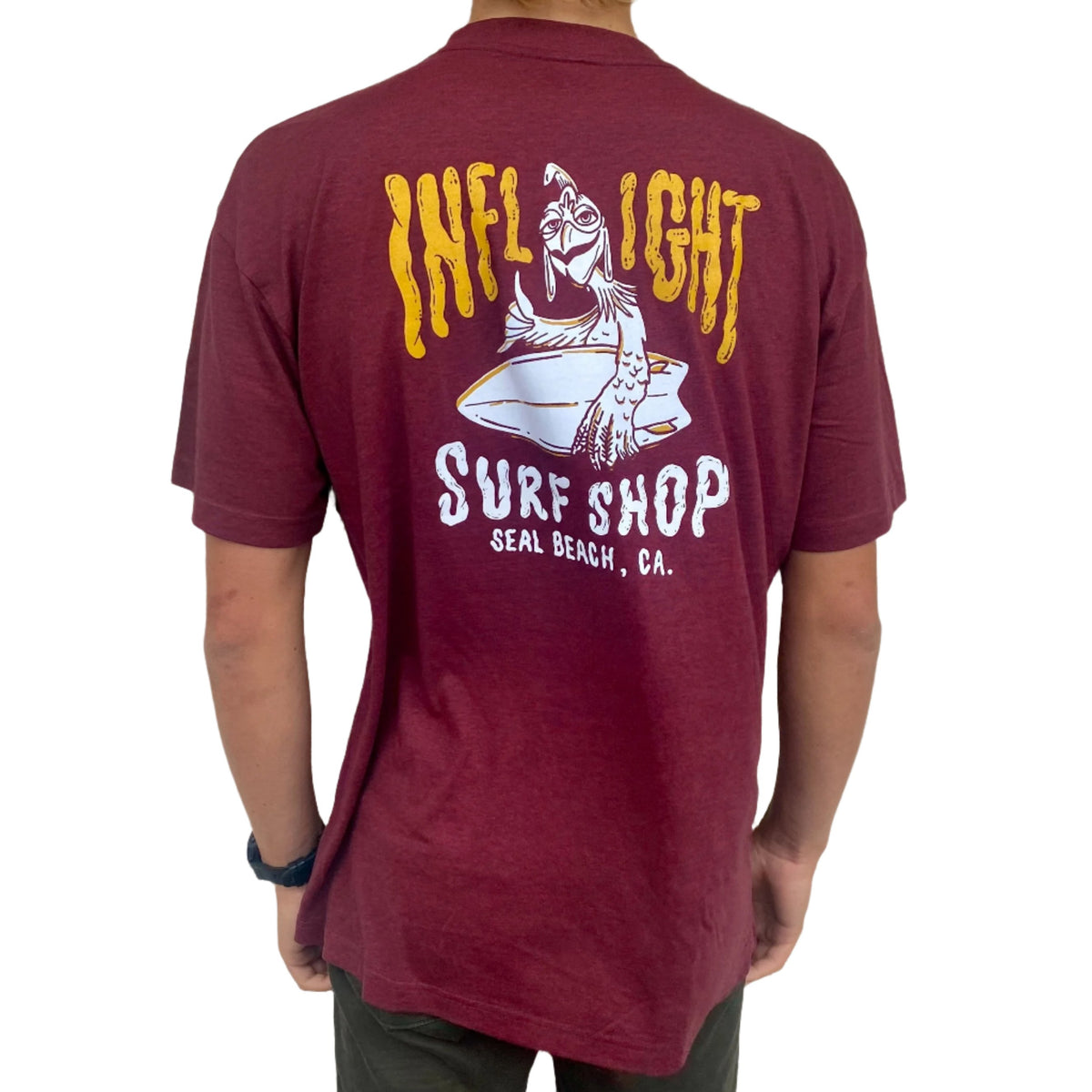 CHICKEN JOE TEE - BURGUNDY – Inflight Surf Shop